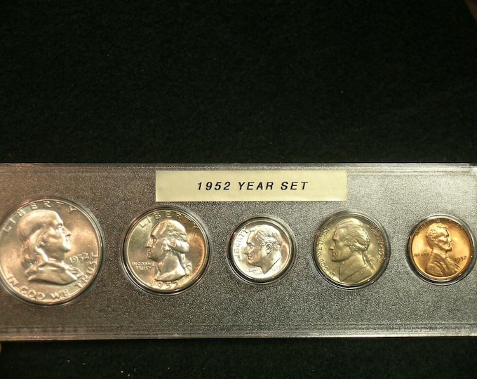 1952 BU Coin Year Set - Vintage 5 Coin Set Luster -- Birth Year ...