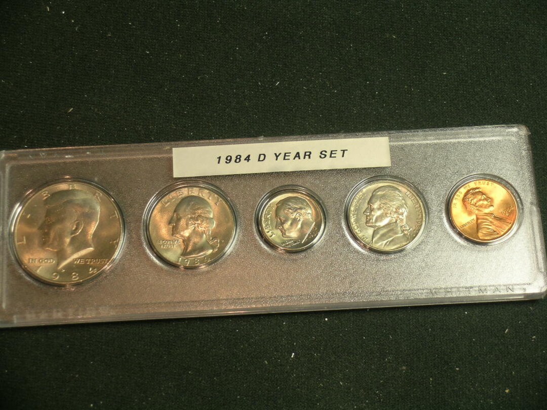 1984 D Uncirculated Coin Year Set Vintage 5 Coin Set Luster - Etsy