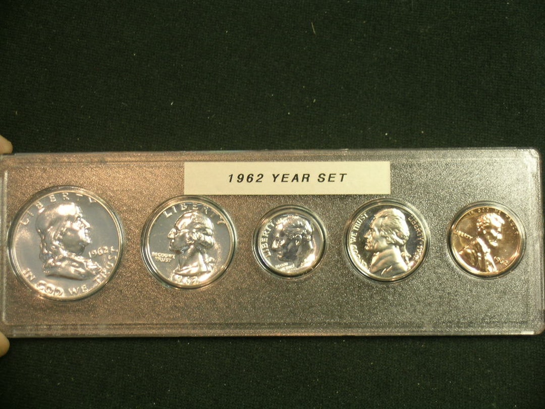 1962 Choice Proof Coin Year Set Vintage 5 Coin Set Luster Birth Year - Etsy