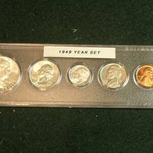 1949 P Nice Uncirculated Coin Year Set - Vintage 5 Coin Set Luster ...