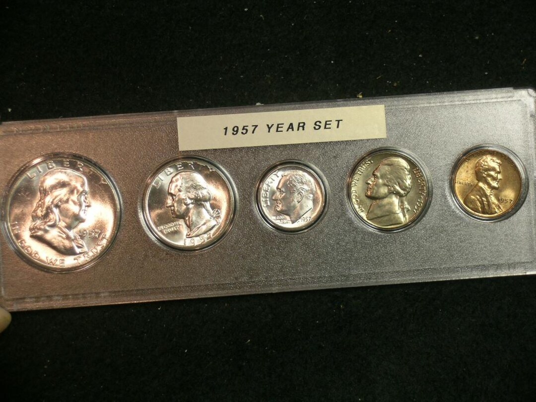 1957 P BU Coin Year Set - Vintage 5 Coin Set Luster -- Birth Year ...