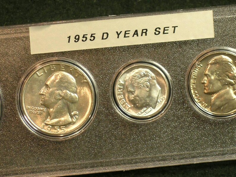 1955 D BU Coin Year Set - Vintage 4 Coin Set Luster -- Birth Year ...