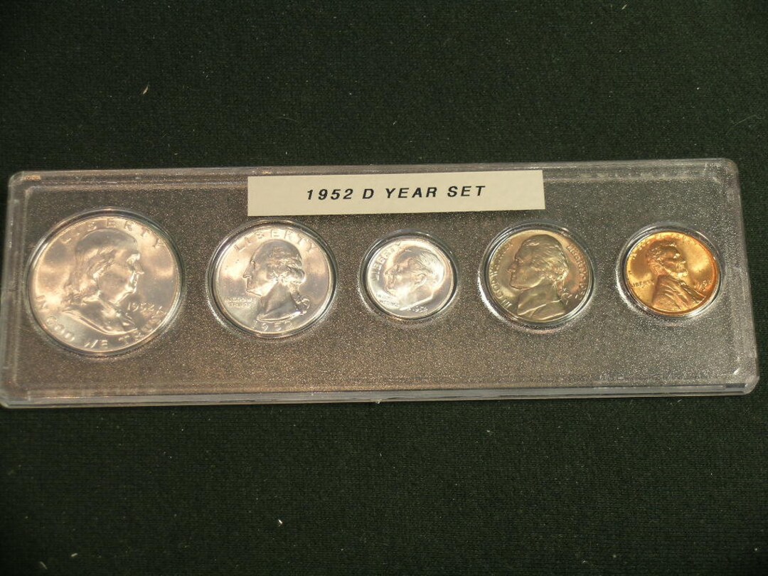 1952 D BU Coin Year Set - Vintage 5 Coin Set Luster -- Birth Year ...