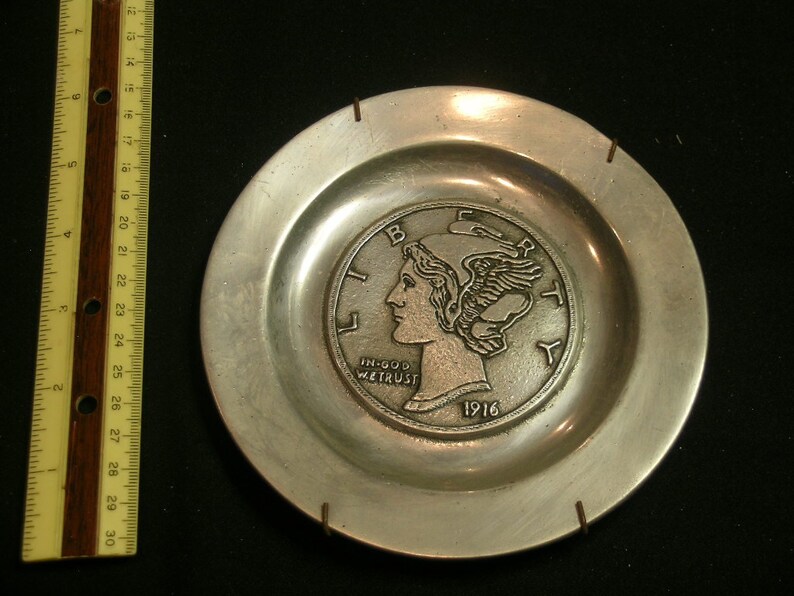 Mercury Dime Collectible Plate - Pewter-like -- 6 Inches Across - Etsy