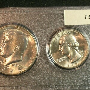 1985 P Uncirculated Coin Year Set Vintage 5 Coin Set Luster Birth Year ...
