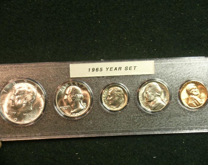 1965 Uncirculated Coin Year Set - Vintage 5 Coin Set Luster -- Birth ...