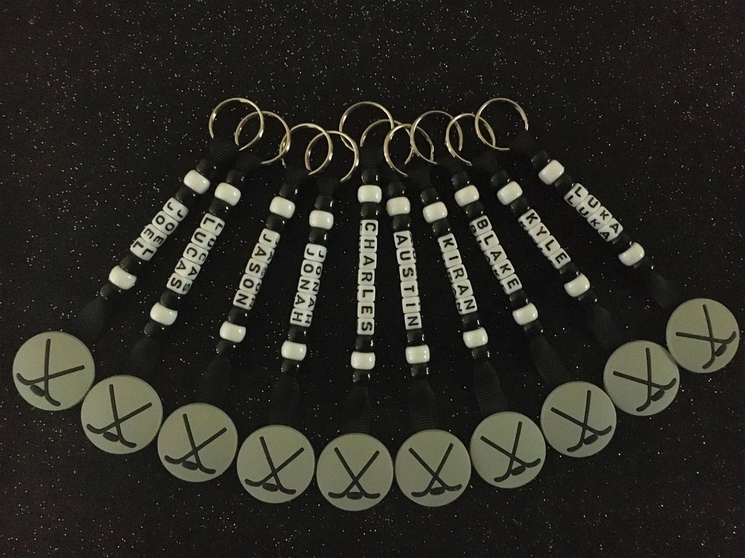 Hockey Ice Personalised Key Chain Team Coach Sticks Puck Gifts End of ...