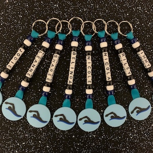 Swim Swimming Bag Tag Key Chain End of Season Personalized Team Coach ...