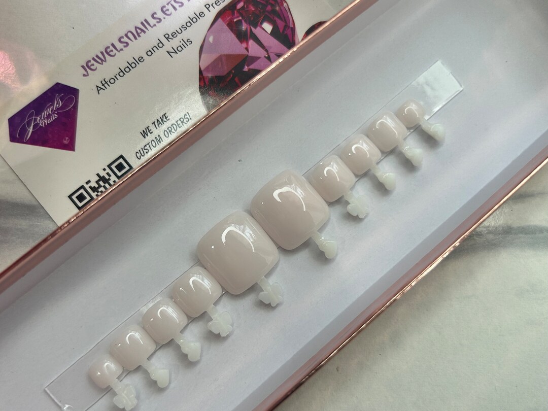 Pale Pink Gel Overlay Toes | Custom Size (please Measure All 10 Toes ...