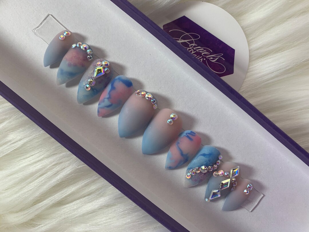 Girly & Sparkly | Hard Gel Overlay | Reusable | Jewels Nails - Etsy