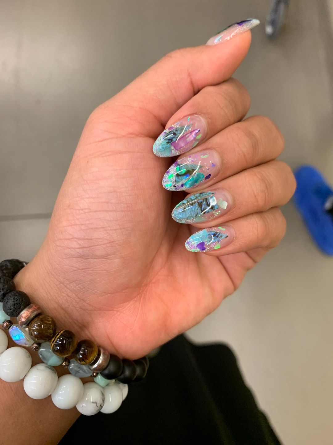 Mermaid Nails 2 || Crushed Shell || Mother of Pearls || Mylar || Glass ...