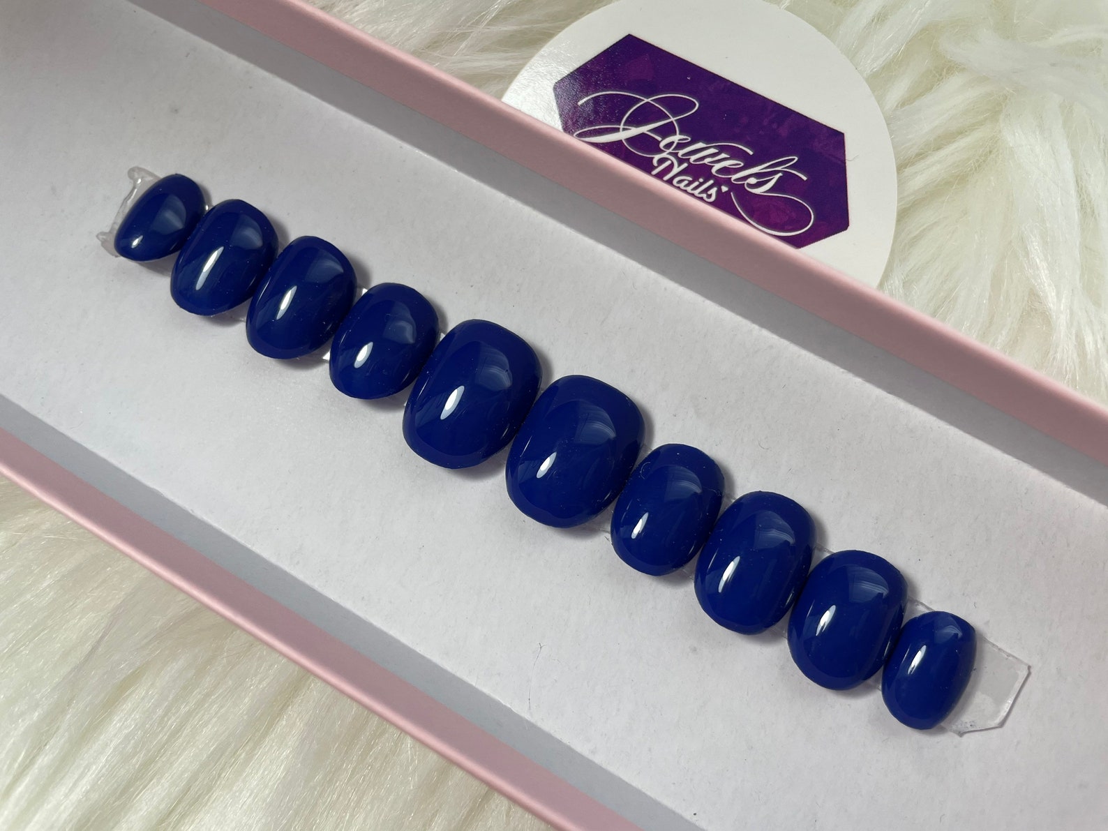 Royal Blue Gel Color Over Gel Overlay Reusable Press Ons False Hard Gel ...