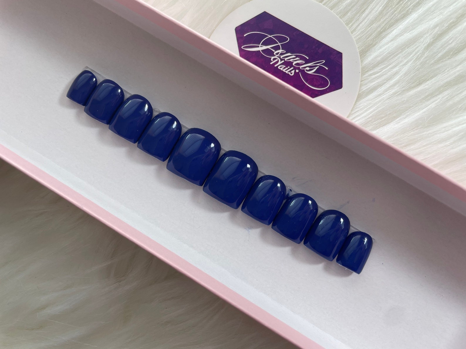 Royal Blue Gel Color Over Gel Overlay Reusable Press Ons False Hard Gel ...