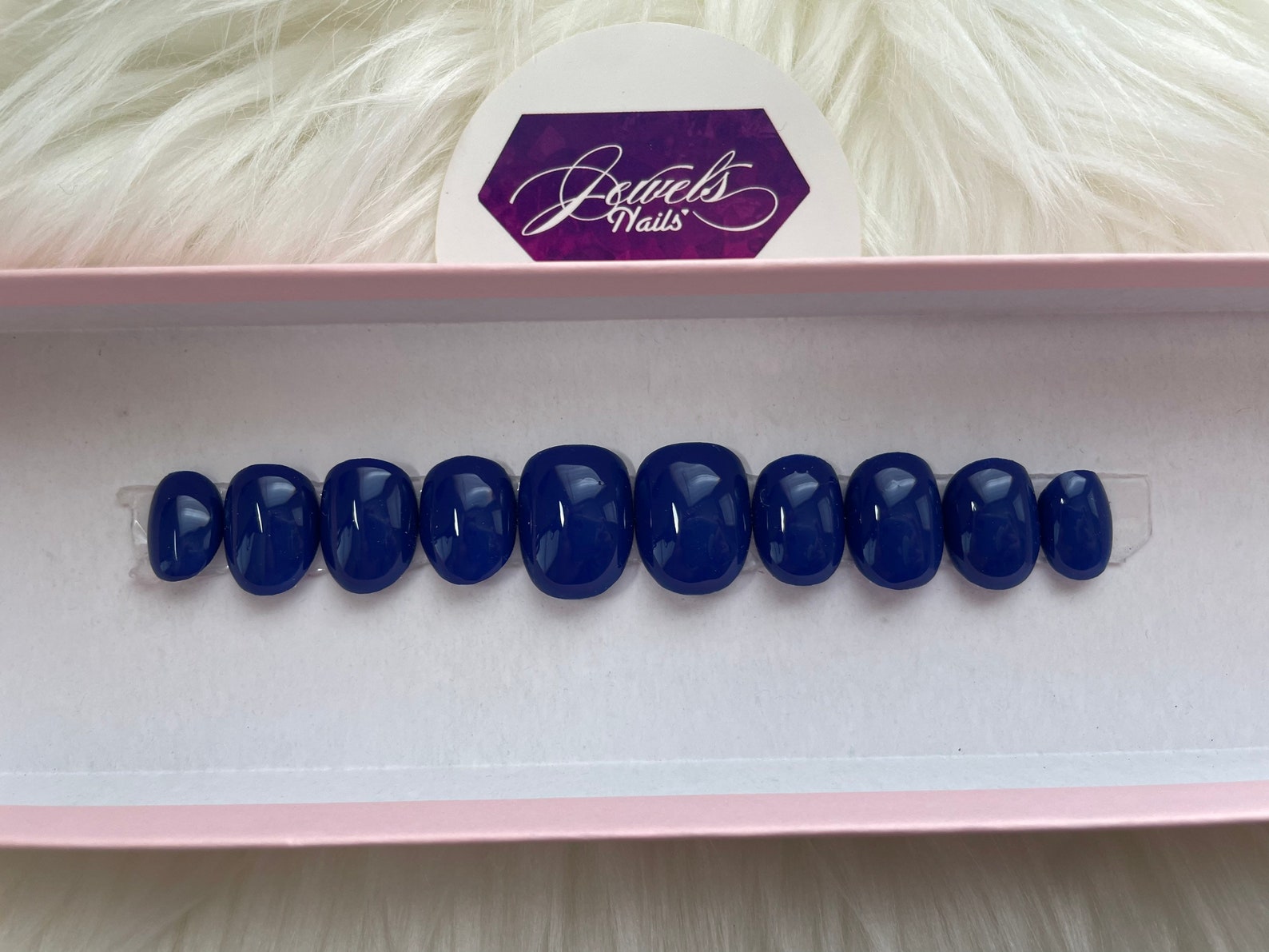 Royal Blue Gel Color Over Gel Overlay Reusable Press Ons False Hard Gel ...