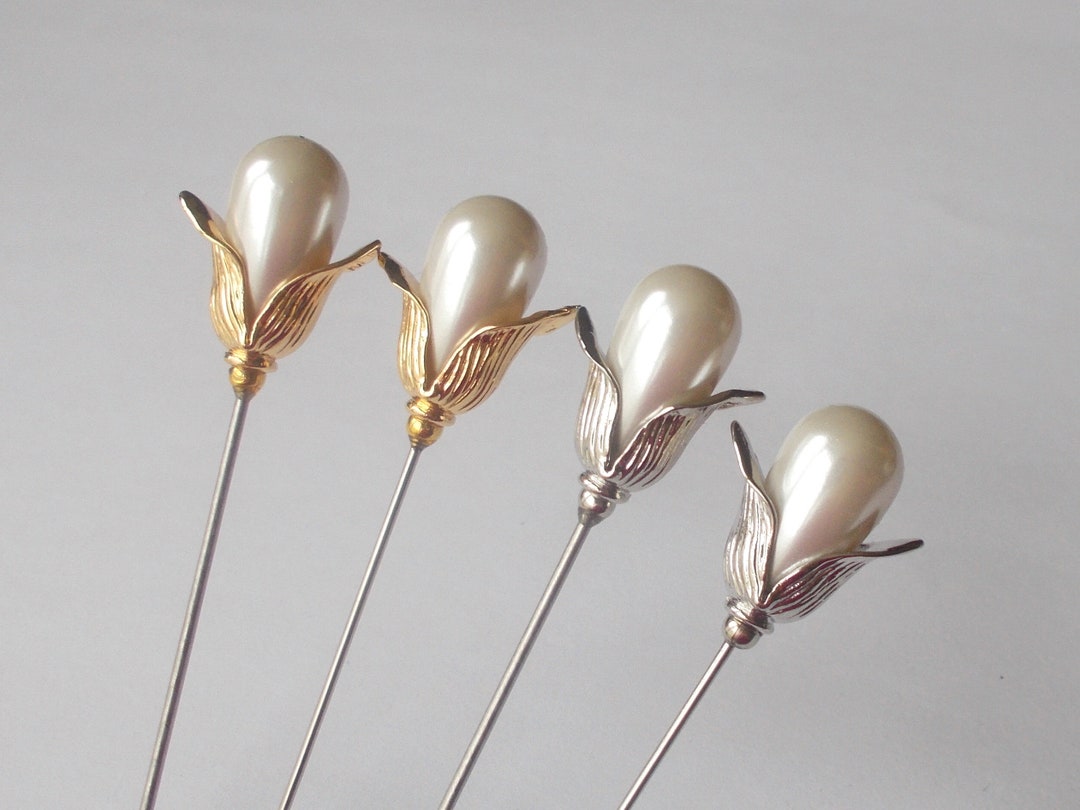 Choice of Snowdrop Inspired White Faux Pearl and Silver or Gold ...