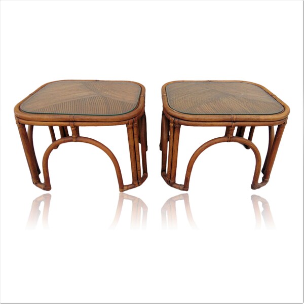 Rattan End Table - Etsy