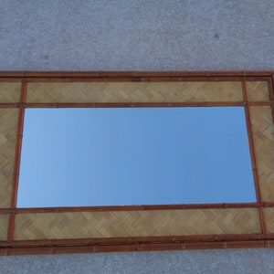 Large Woven Rattan and Faux Bamboo Mirror for Wall Entry - Etsy