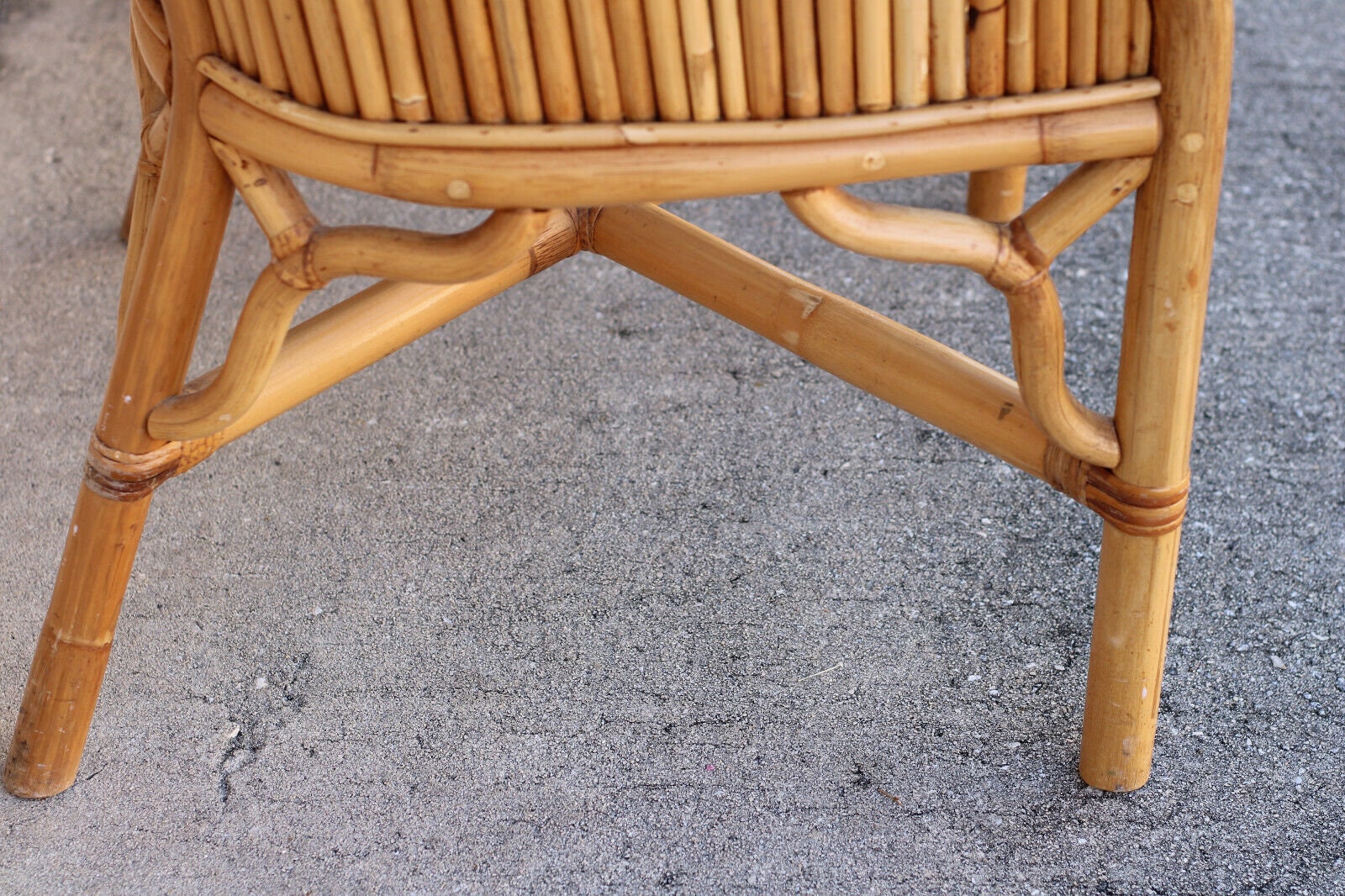 Set of 4 Rattan Bamboo Barrel Chairs, Mcguire Organic Modern Style - Etsy