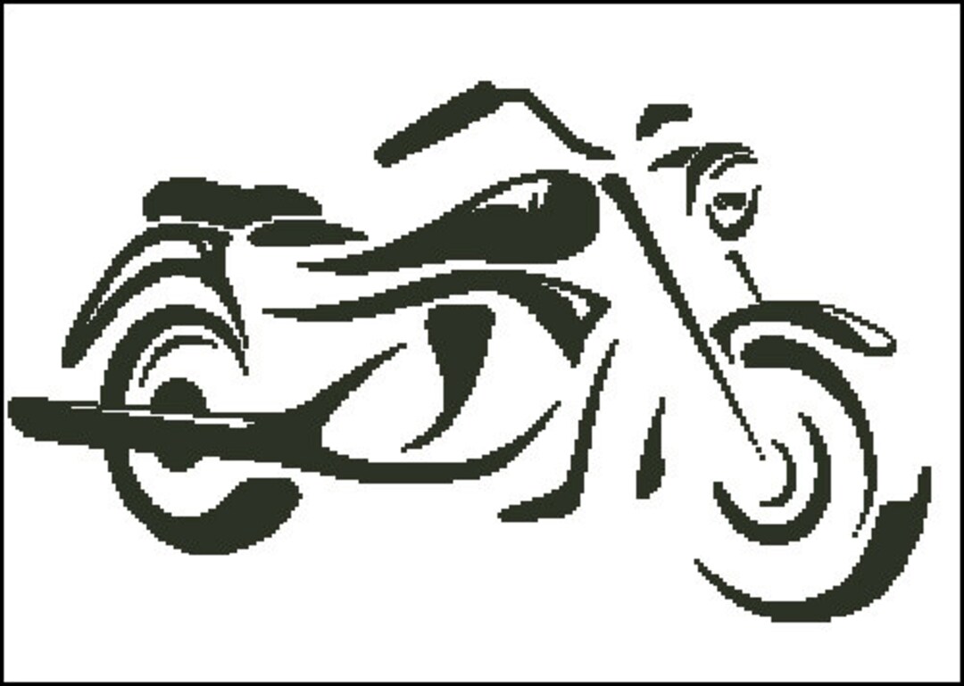Motorcycle Silhouette Digital PDF Counted Cross Stitch Pattern - Etsy