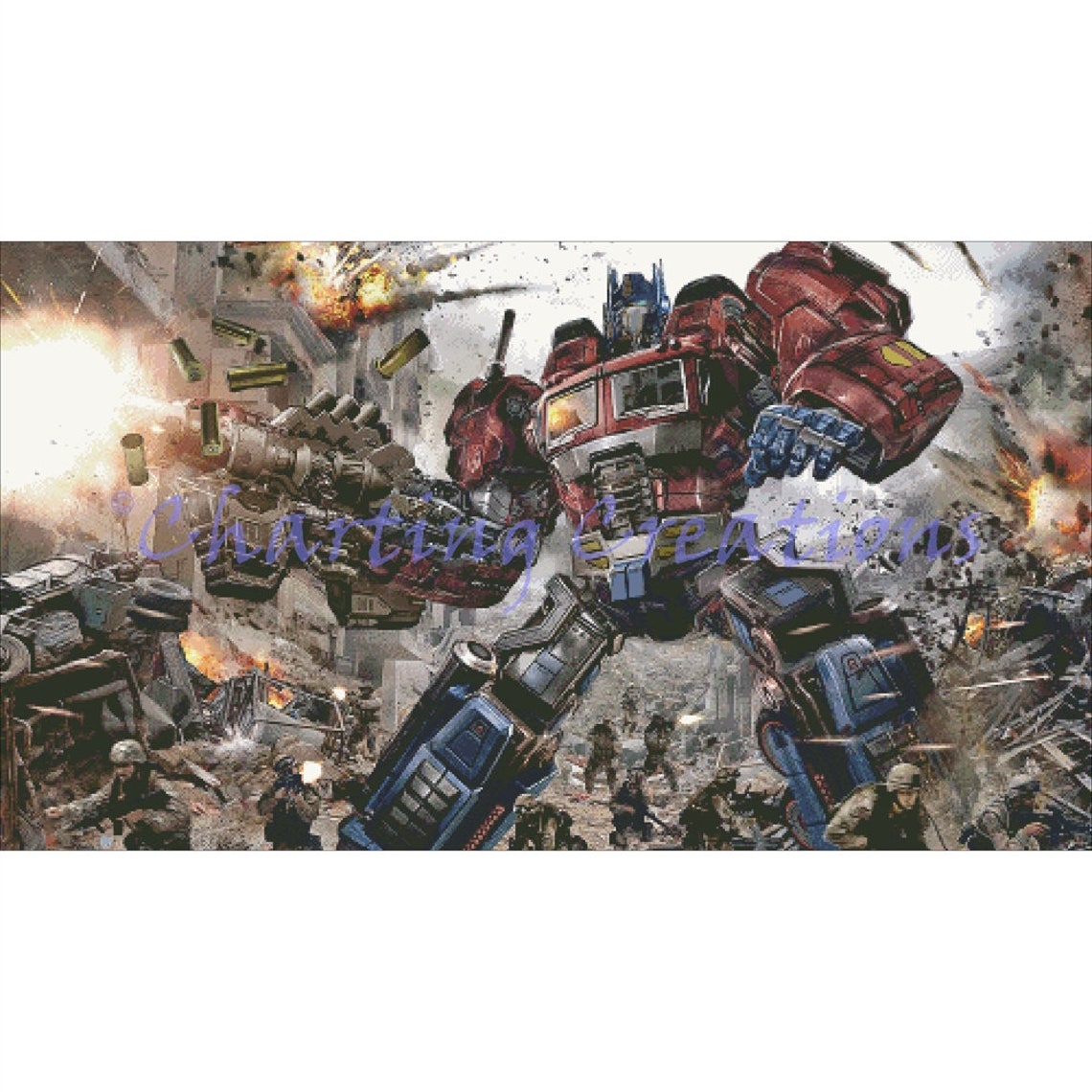 Optimus Prime Digital PDF Counted Cross Stitch Pattern - Etsy