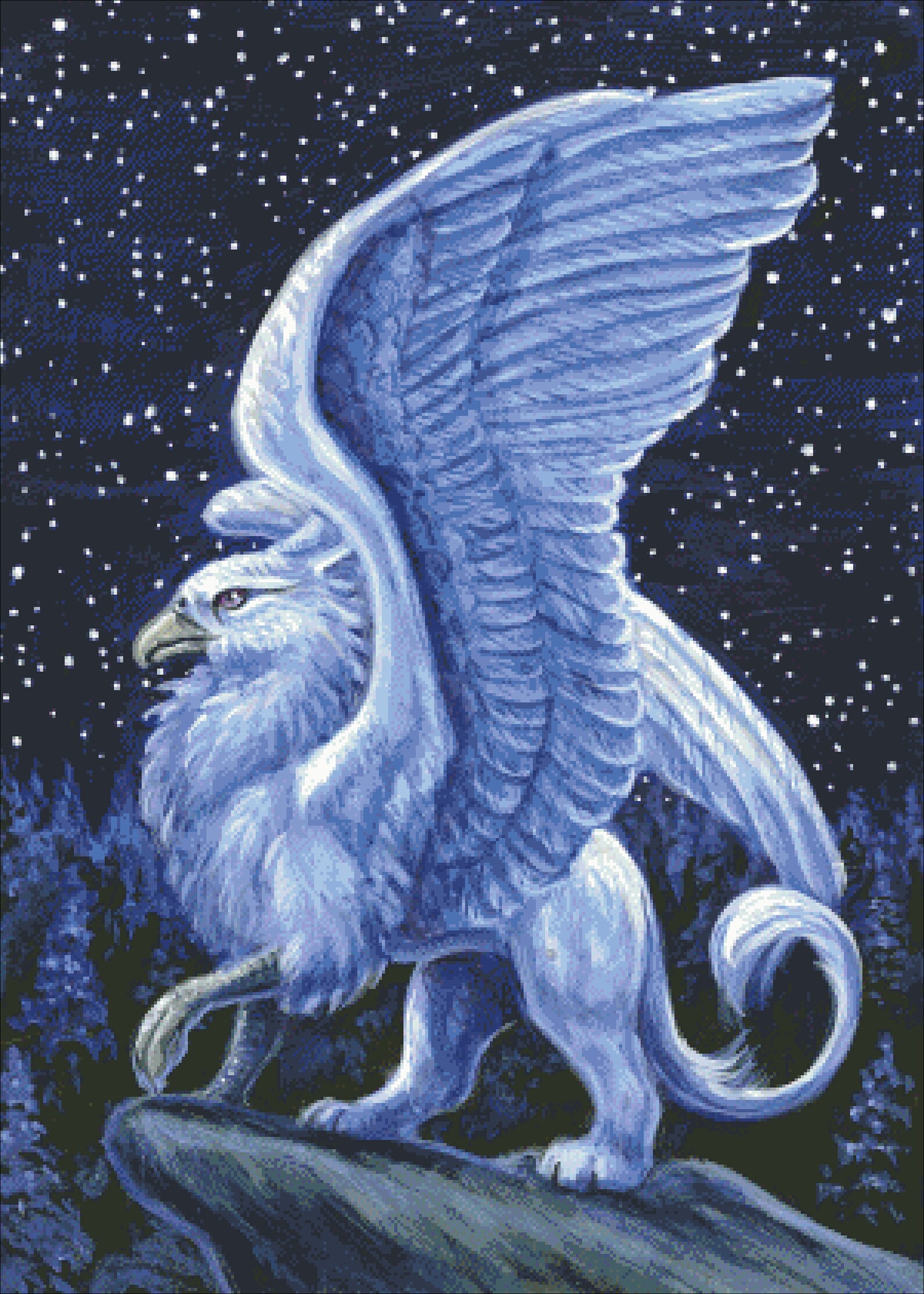 White Griffin Digital PDF Counted Cross Stitch Pattern - Etsy