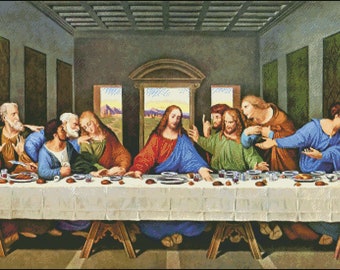 Jesus Christ Last Supper 12 Apostles Embroidery Counted Cross Stitch ...