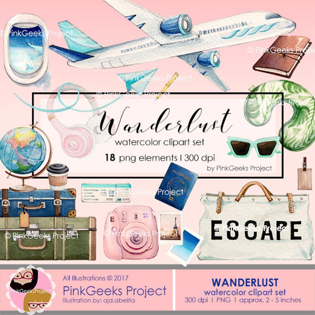 Wanderlust Travel Watercolor Set - Etsy