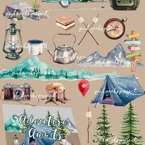 ADVENTURE AWAITS - Watercolor Clipart Set - Etsy