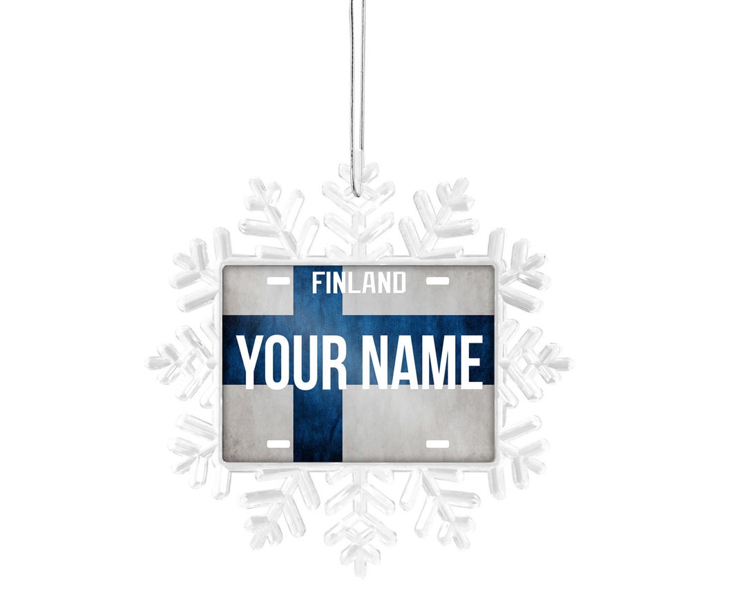Personalized Ornament Custom Name License Finland Flag Plate - Etsy
