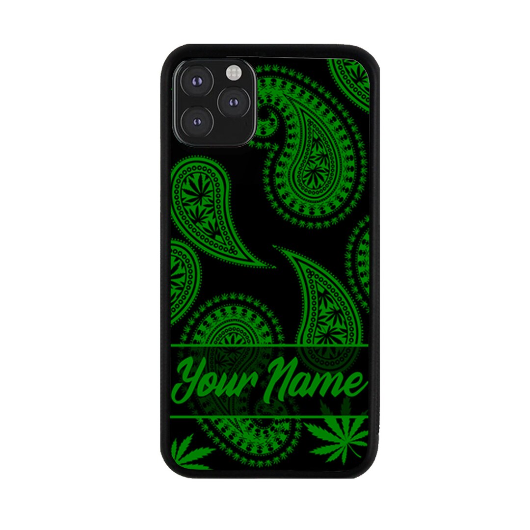 Personalized Name Marijuana Leaf Bandana Paisley Pattern Phone Case ...