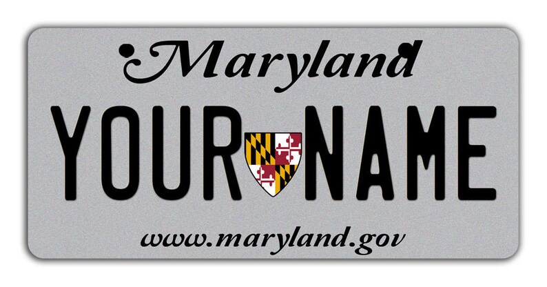 Personalized Custom Maryland State License Plate Tag | Etsy