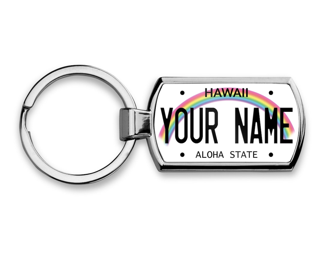 Personalized Keychain Custom Hawaii License Plate Metal - Etsy
