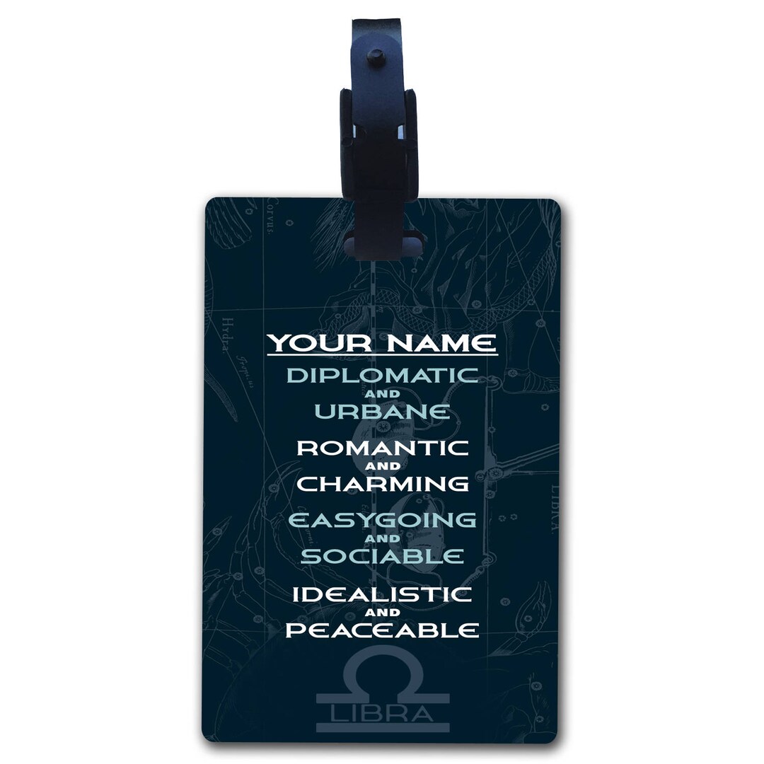 Personalized Luggage Tag Zodiac Sign Custom Name Libra Sept24 Oct23 ...