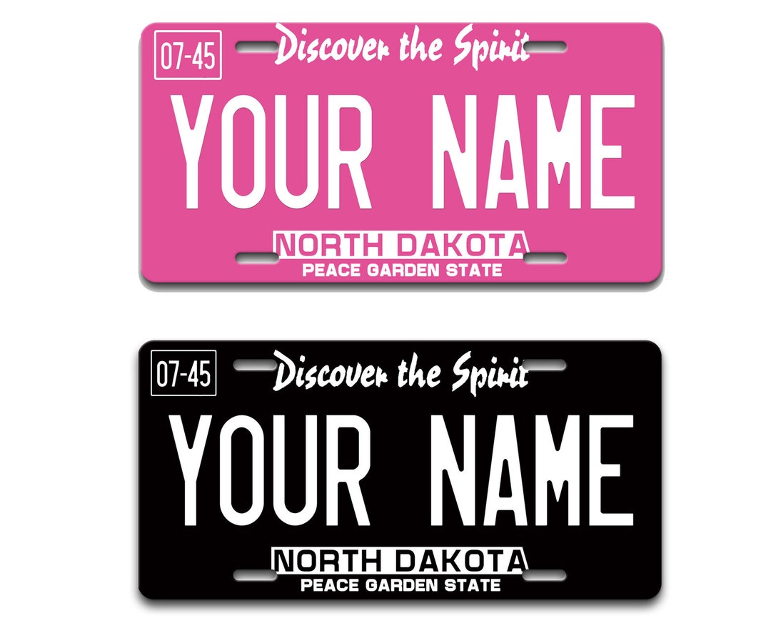 Personalized License Plate Custom North Dakota State Pink Blackout ...