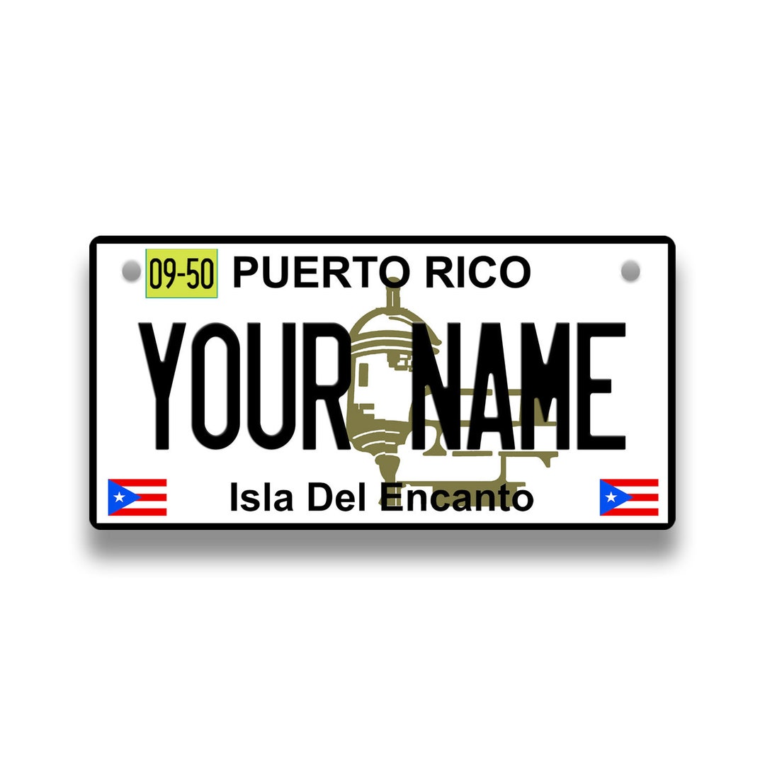 Personalized License Plate Custom Puerto Rico State Vanity Tag Vehicle ...