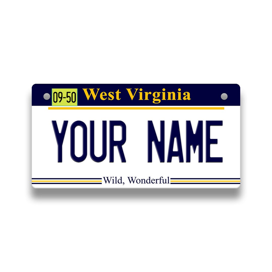 Personalized License Plate Custom West Virginia State Vanity Tag ...