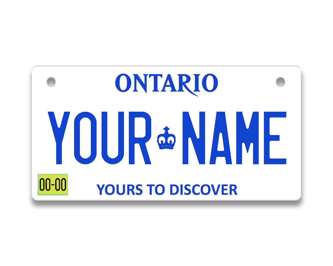 License Plate Personalized Custom Name Canada Ontario State - Etsy