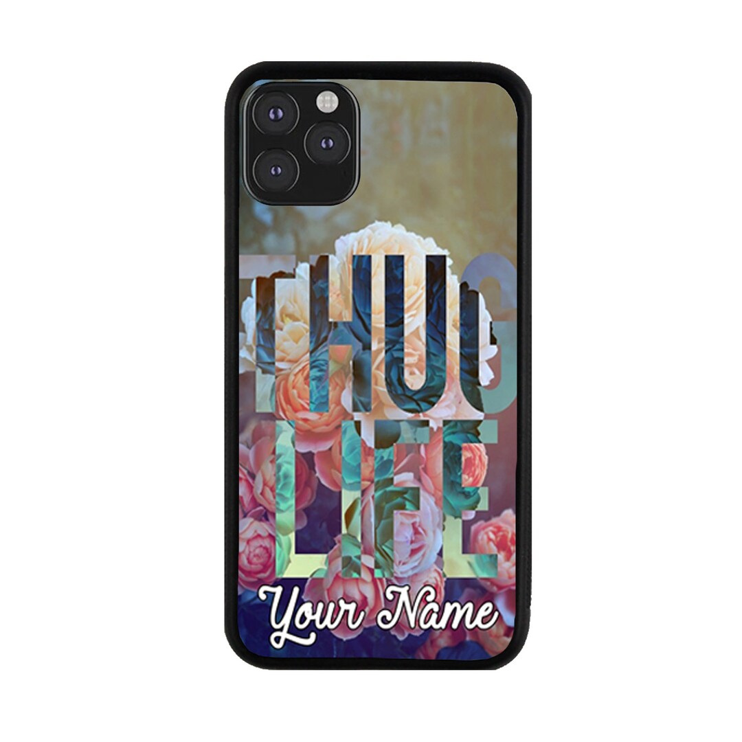 Personalized Custom Name Rose Thug Life Rubber Phone Case for iPhone 6 ...