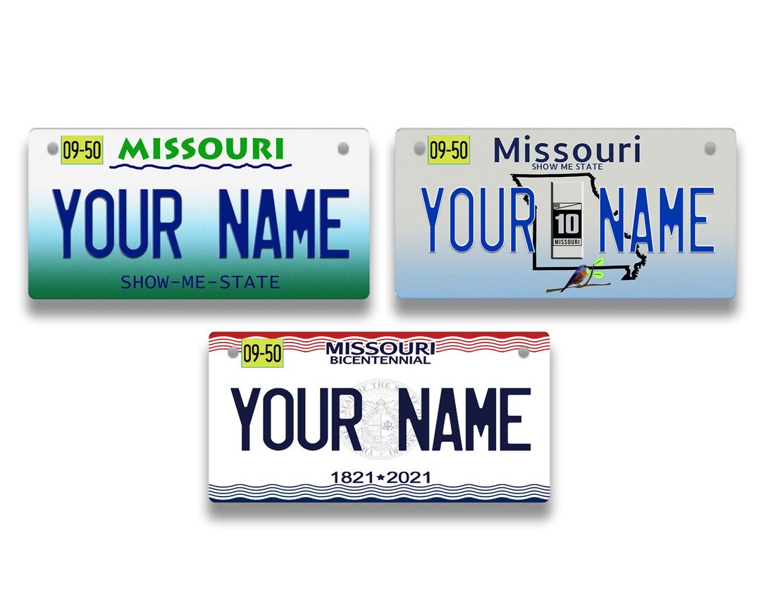 Personalized License Plate Custom Missouri State Vanity Tag Vehicle ...