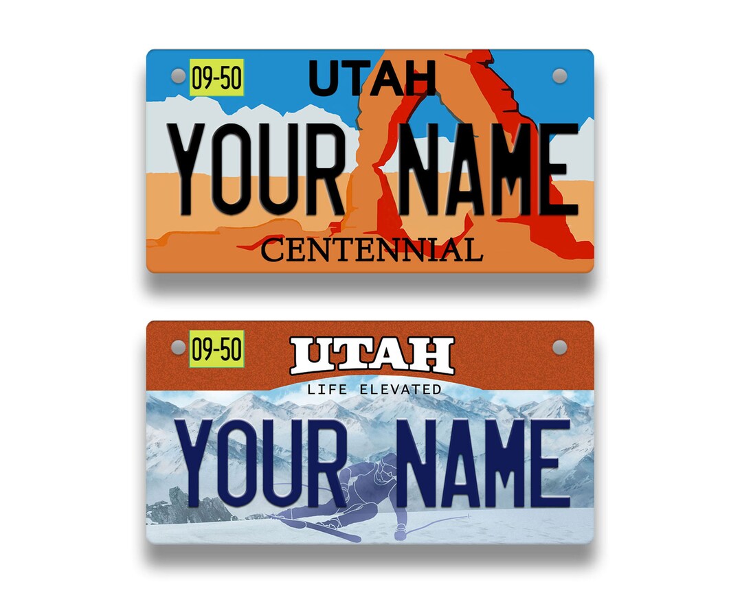 Personalized License Plate Custom Utah State Vanity Tag - Vehicle ...