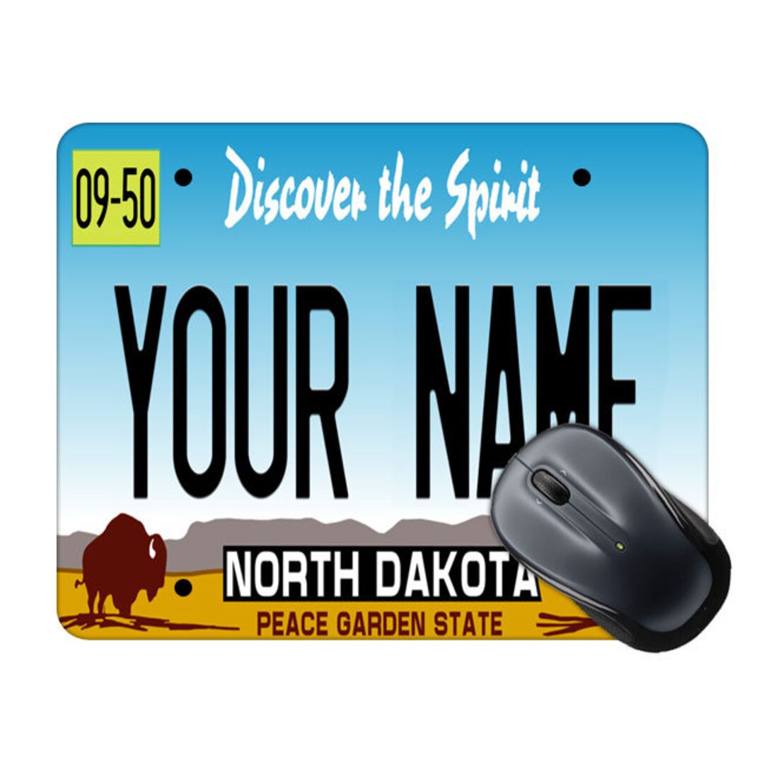 Personalized Mouse Pad Custom North Dakota License Plate Square - Etsy UK