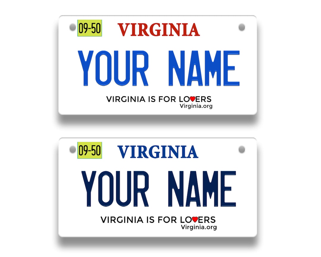 Personalized License Plate Custom Virginia State Vanity Tag Vehicle ...