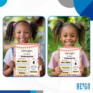 Personalized First and Last Day of School Signs, Reusable and Erasable ...