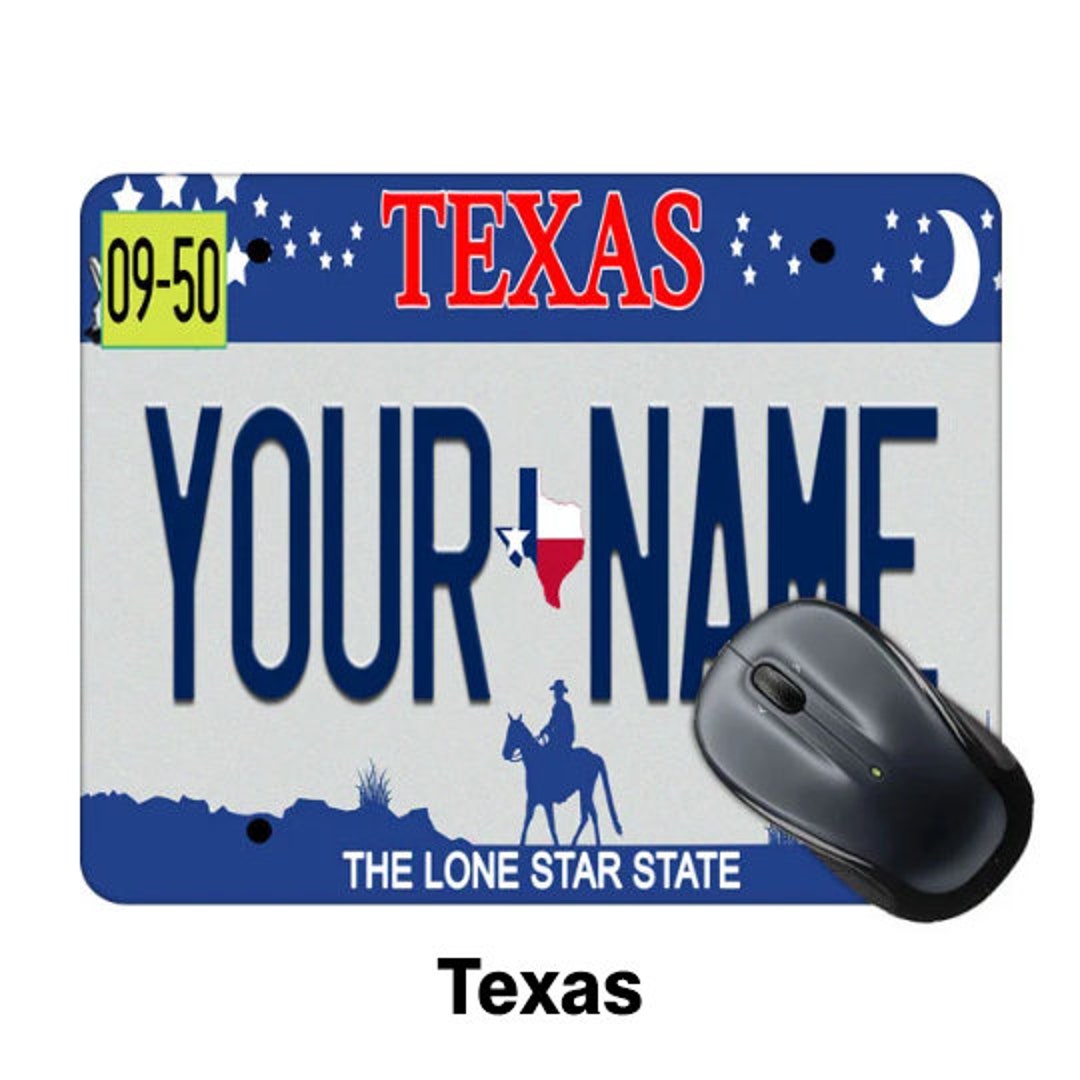 Personalized Mouse Pad Custom Texas License Plate Square - Etsy
