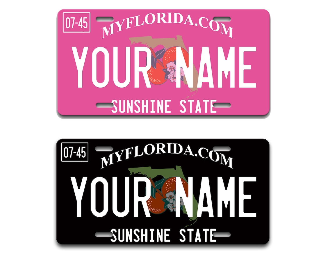 Personalized License Plate Custom Florida State Pink Blackout Holiday ...
