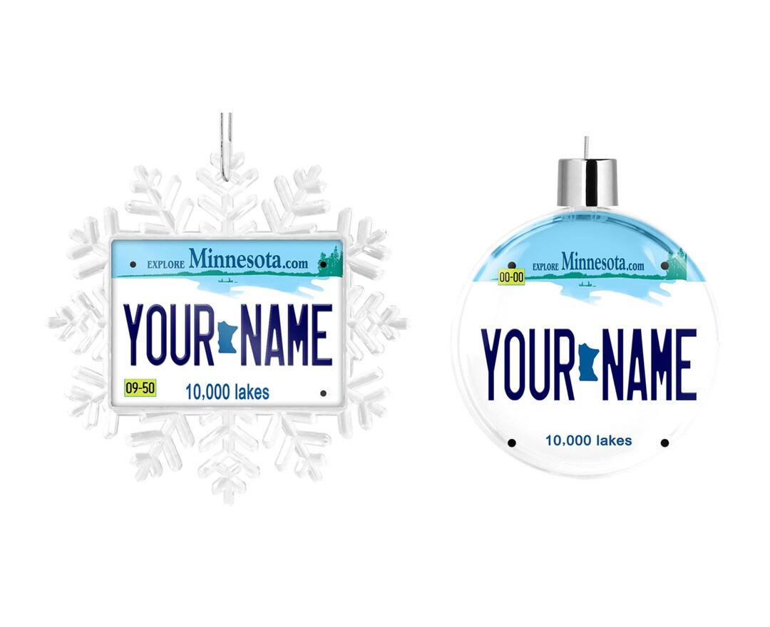 Personalized Ornament Custom Name Minnesota State License Plate Tag ...