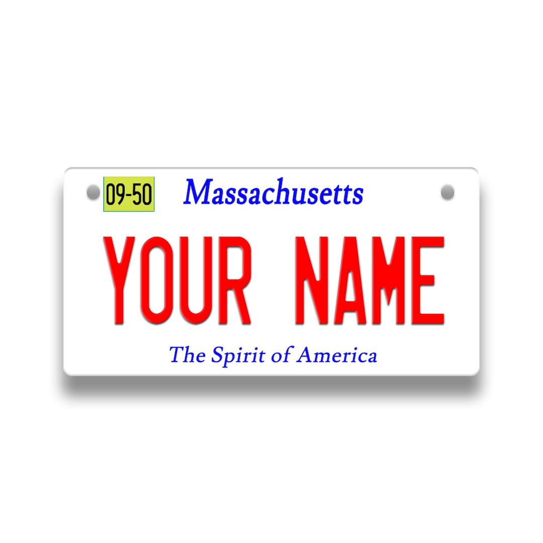 Personalized License Plate Custom Massachusetts State Vanity Tag ...