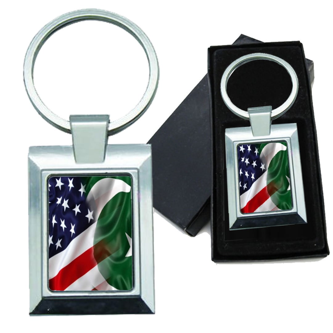 Keychain Mixed USA and Pakistan Flag Rectangle Metal - Etsy
