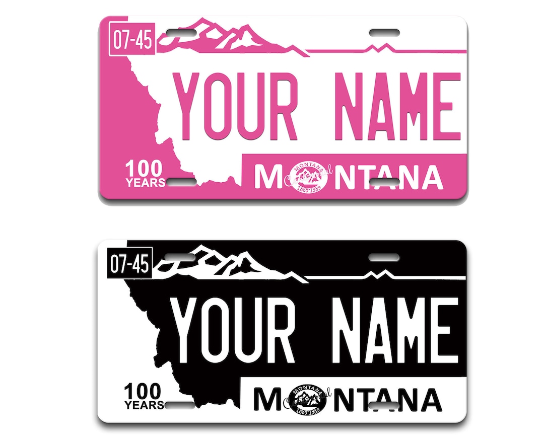 Personalized License Plate Custom Montana State Pink Blackout Holiday ...