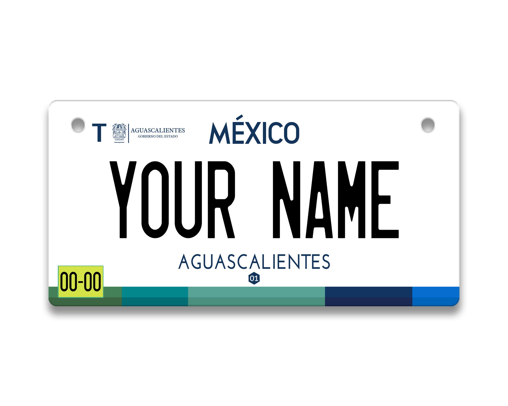 Personalized License Plate Custom Name Mexico Aguascalientes - Etsy UK